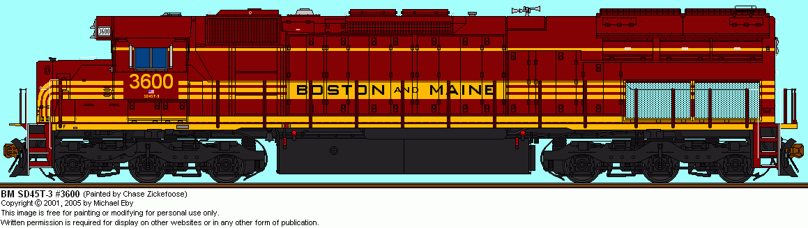 BM SD45T-3 #3600 (maroon & yellow)